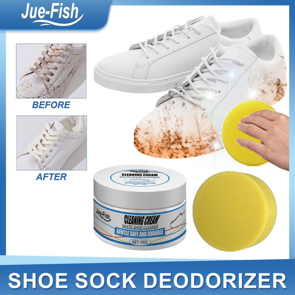 Jue Fish White Shoe Cleaning Cream 100g Removedor De Manchas Para Tênis ...