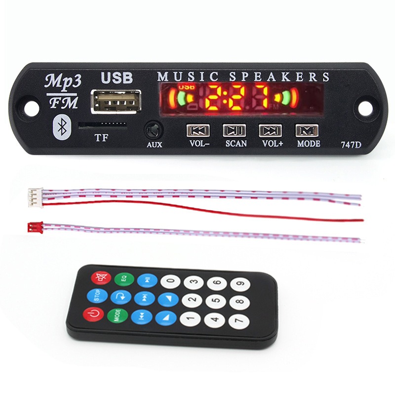 DC 12V Bluetooth 5.0 Kit Para Carro Sem Fio MP3 Deco Board Áudio WMA ...