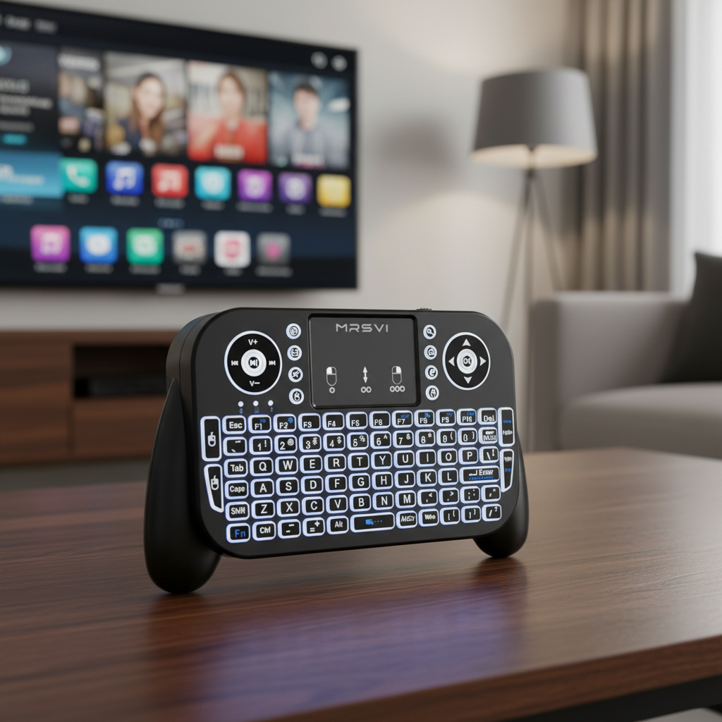 Mini teclado V8 2.4G + Controle remoto Bluetooth com touchpad ...