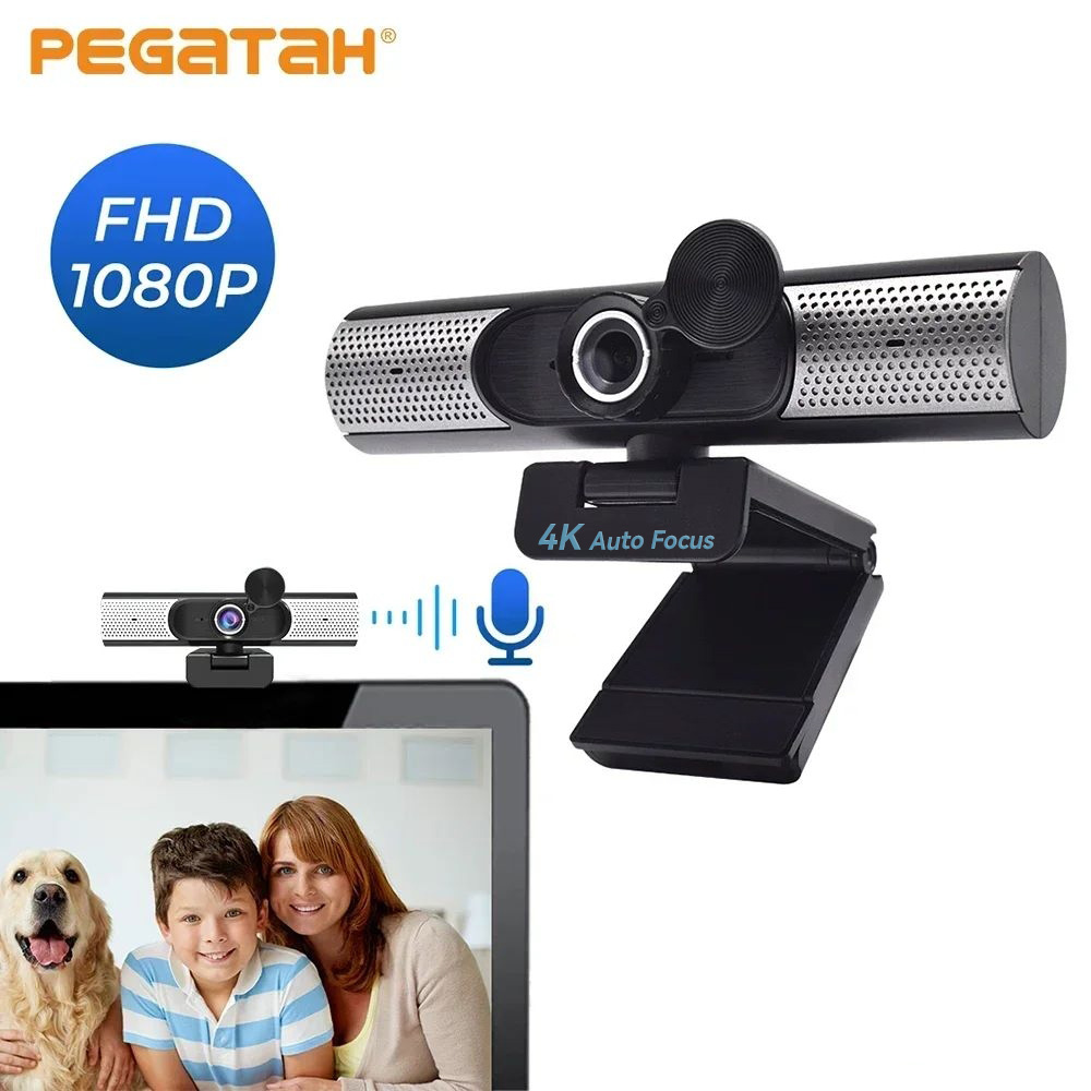 PEGATAH 4K 1080P Mini USB Webcam | Full HD com Microfone + Tripé ...