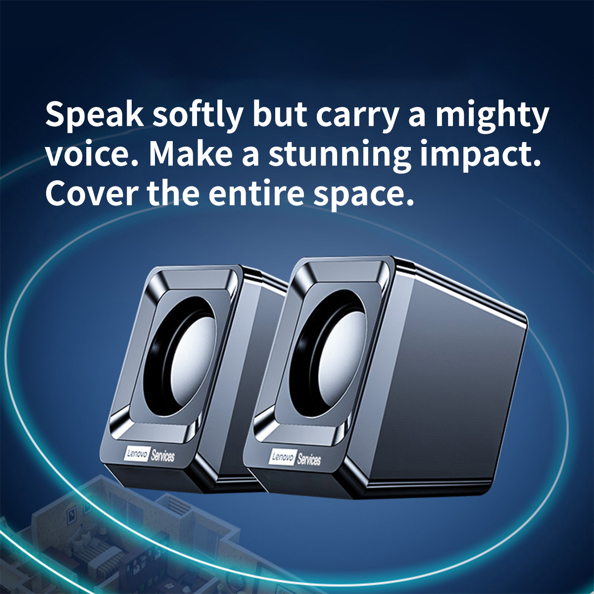 Lenovo Pequenos Alto-falantes com Fio para Desktop, Subwoofer de Graves ...