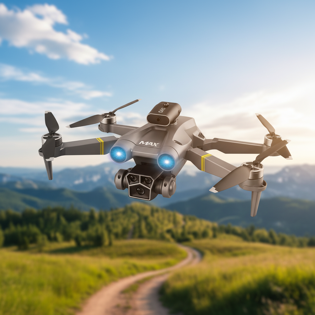 Mini RC Quadcopter Profissional com Câmera Tripla 360° Rolagem Motor Brushless 8K - Anatel ...