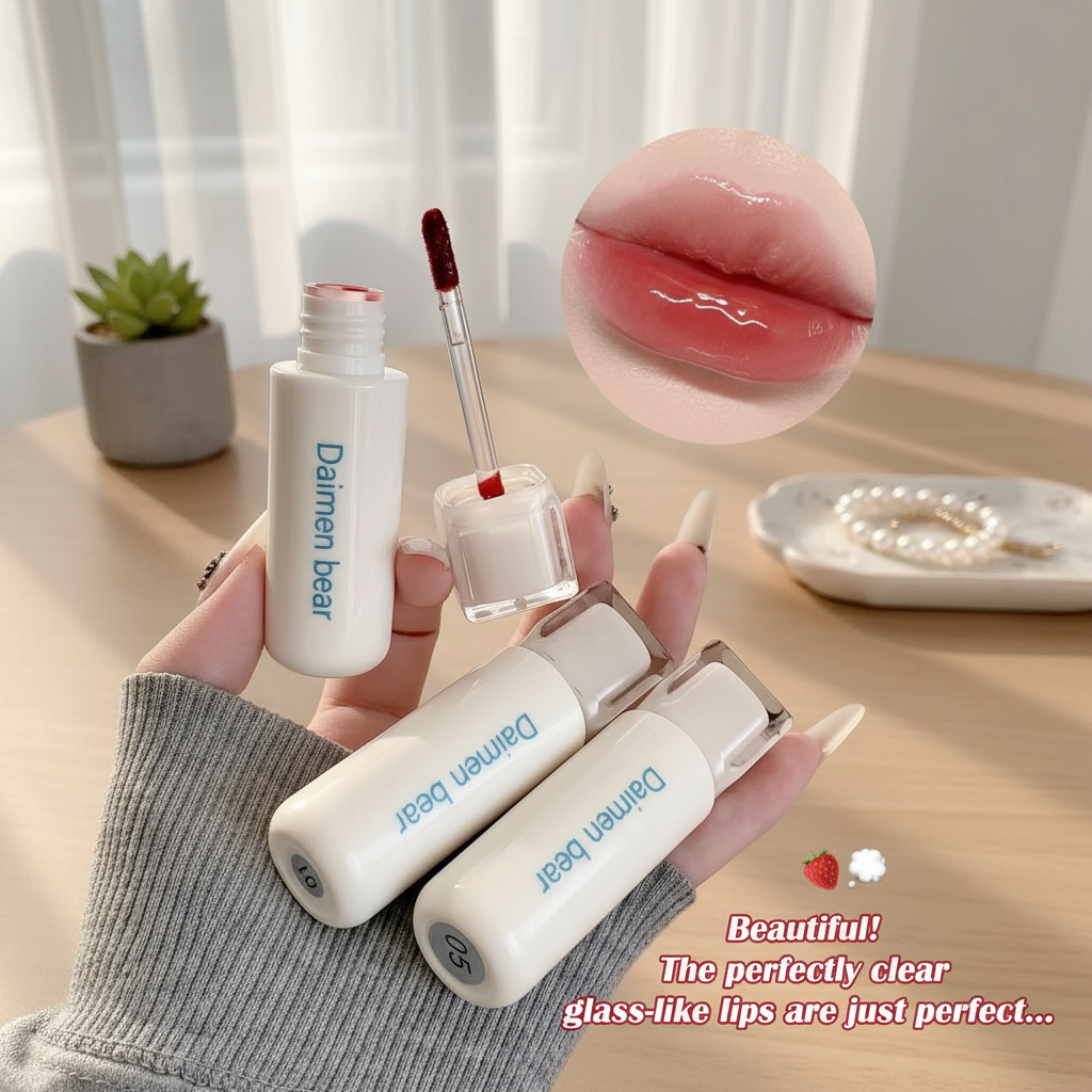 Daimen Bear Gloss Labial com Tom Azul, Hidratante, Longa Duração ...