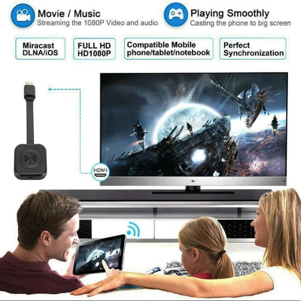 Adaptador HDMI sem fio MiraScreen para dongle de vídeo em TV Stick ...