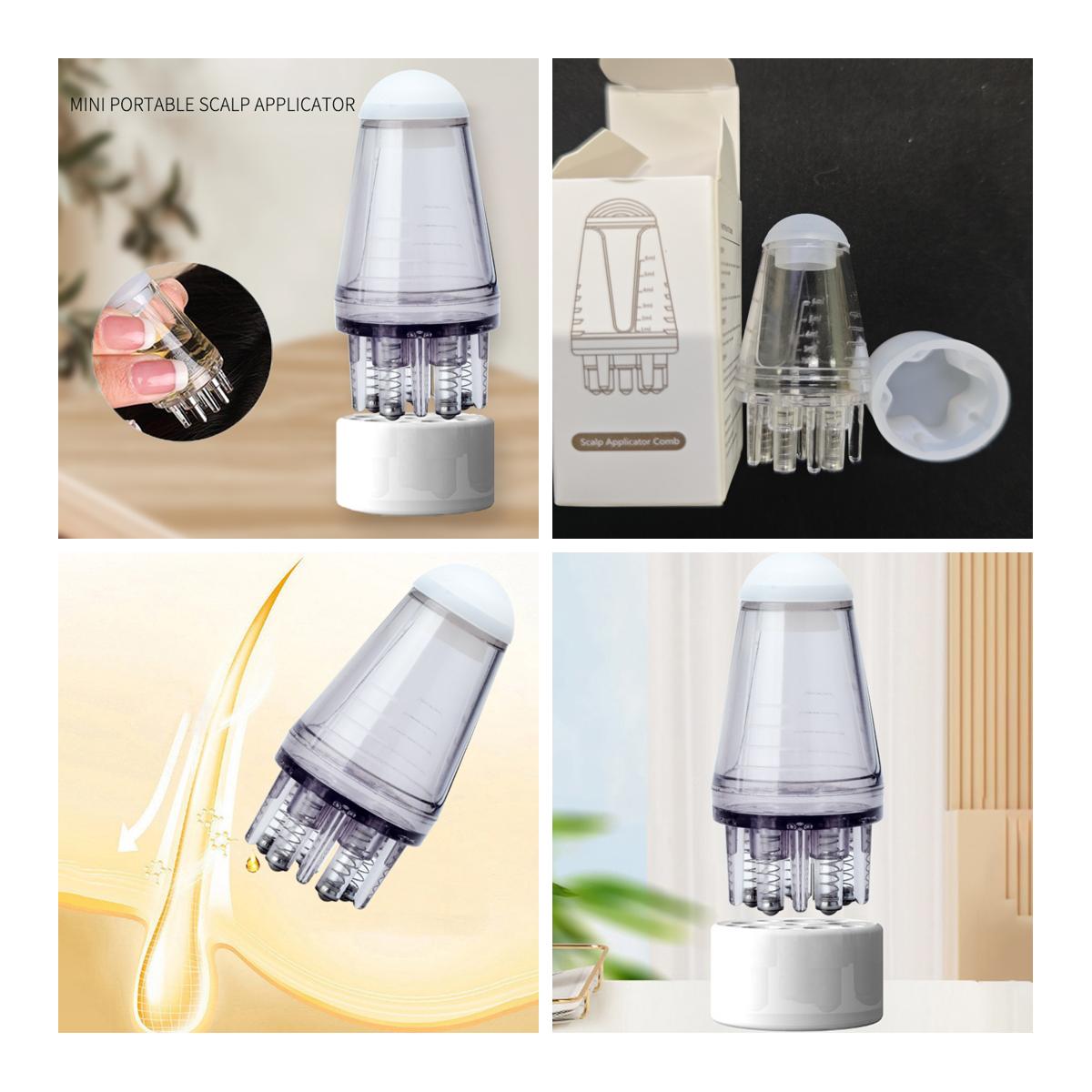 Massageador de couro cabeludo portátil e aplicador de sérum para crescimento capilar, nutridor ...