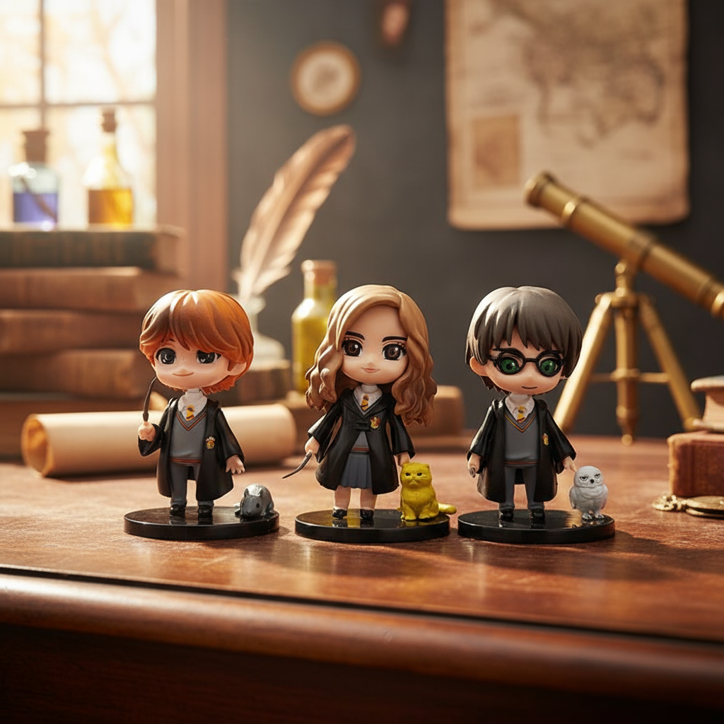 3 peças/conjunto de figuras de Harry Potter com adereços, Harry animal ...