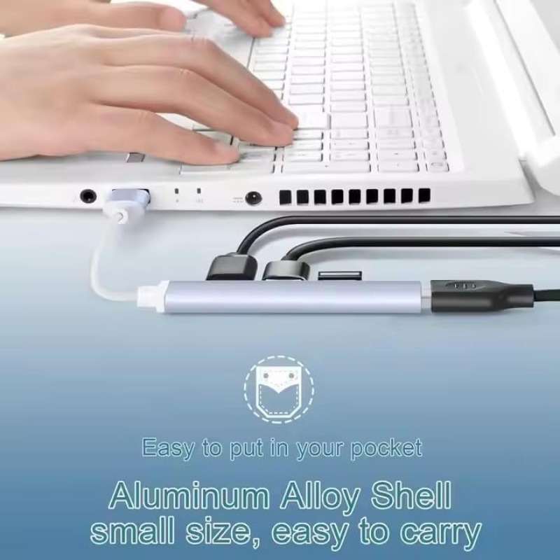 Adaptador de liga de alumínio de alta velocidade TYPE-C USB 3.0 de 4 ...
