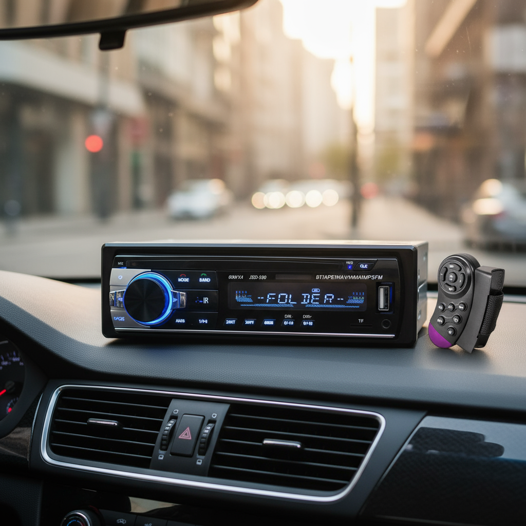 Car Stereo MP3 Player 1 Din com Bluetooth, FM, USB, SD, Entrada AUX ...
