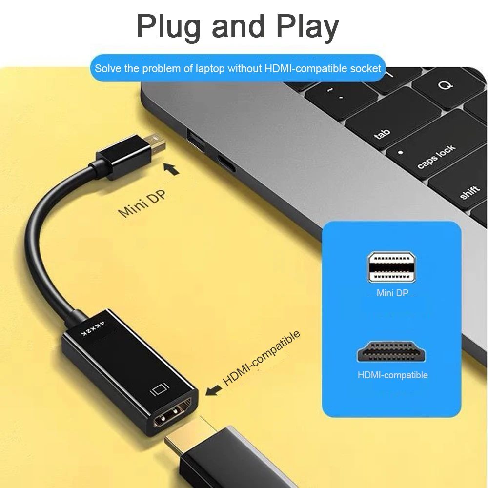Adaptador Mini DisplayPort para HDMI 4K para Apple MacBook Air Pro TV e ...