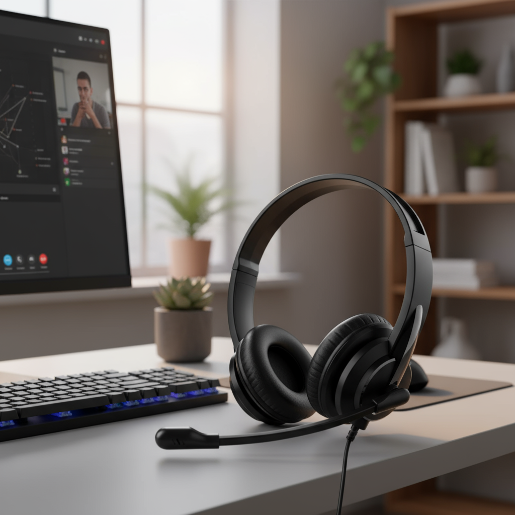 SPRISE Headset Multi-dispositivo 3.5mm/USB com Microfone Rotativo e ...
