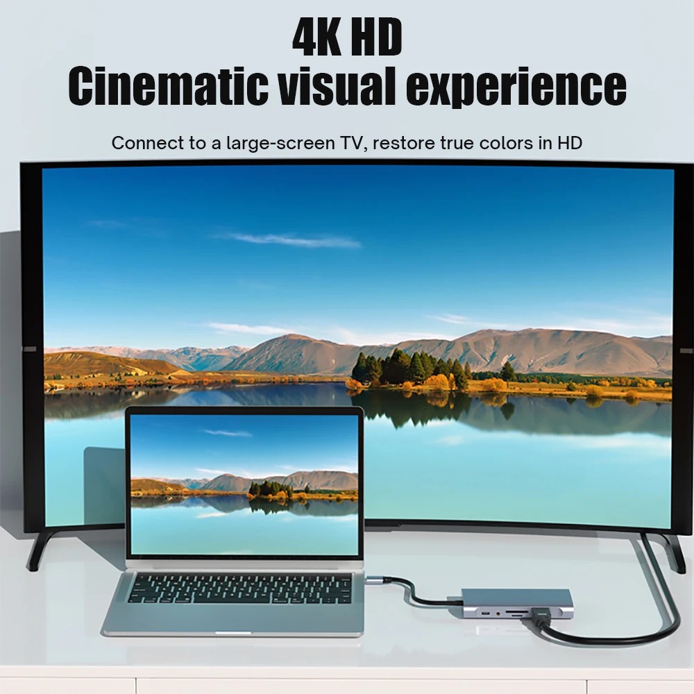 Adaptador usb HDMI vga Para Tipo c Docking Station 3.0 Hub MacBook Pro ...