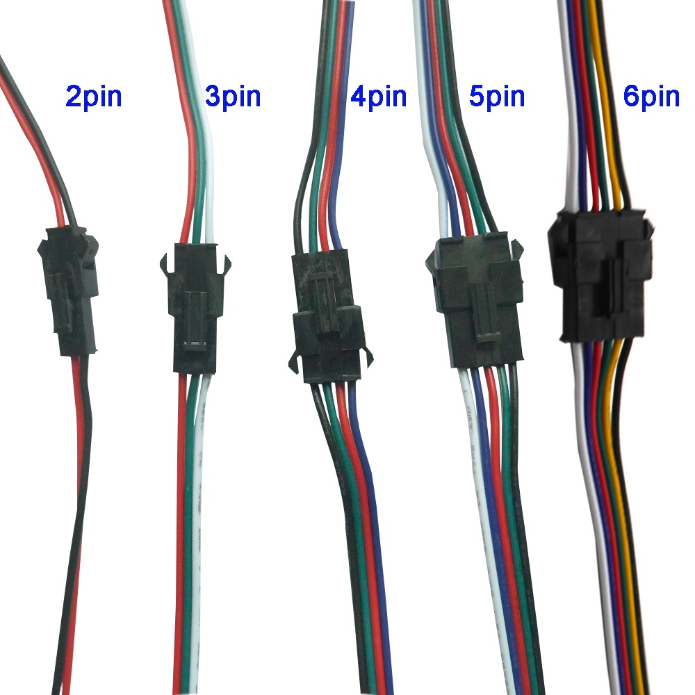 10Pairs 15cm JST SM 2P 3P 4P 5P 6P Tomada Conector De Fio Macho Para Fêmea Tiras De LED ...
