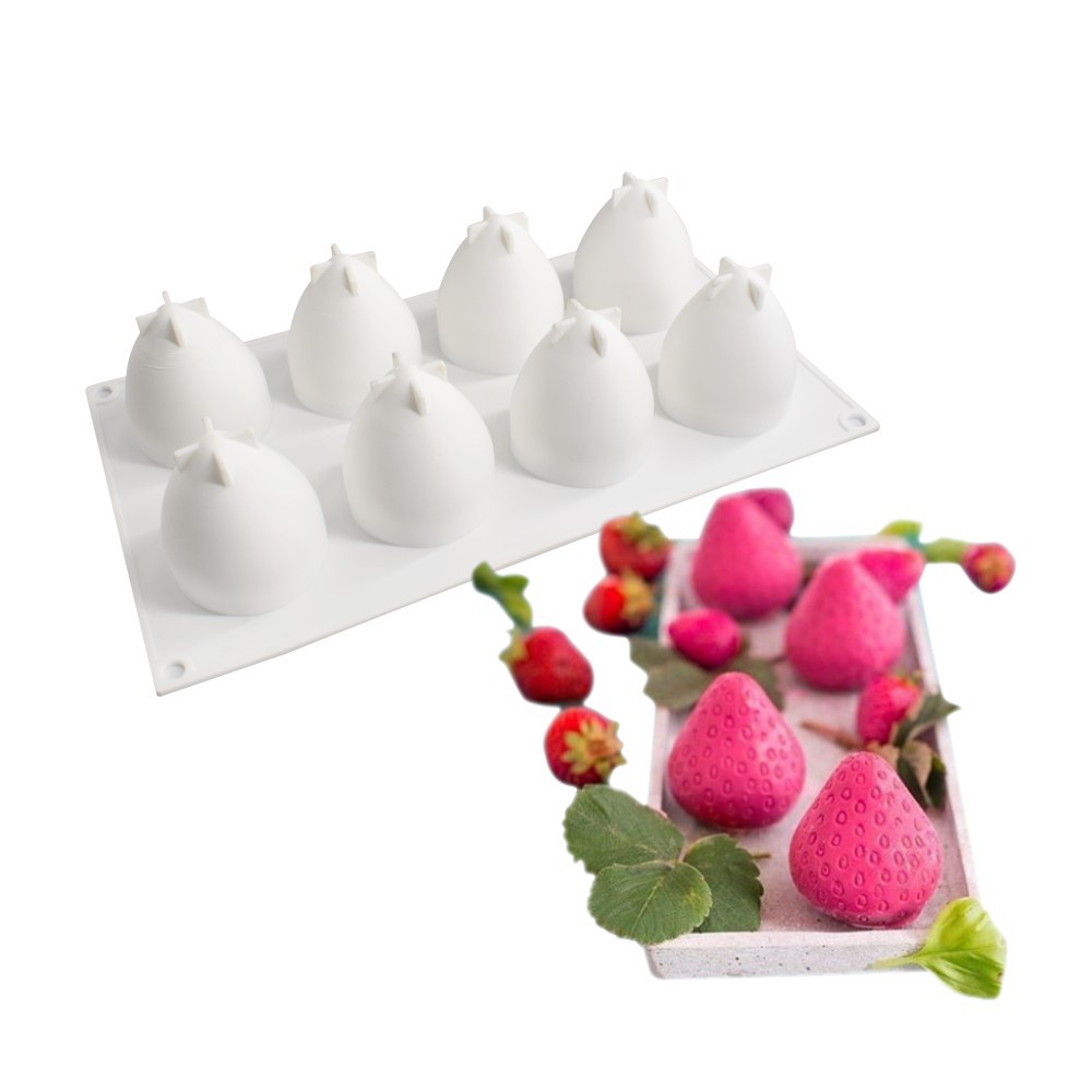 8 Moldes de Morango 15 Moldes de Mousse de Morango Frutas Moldes de ...
