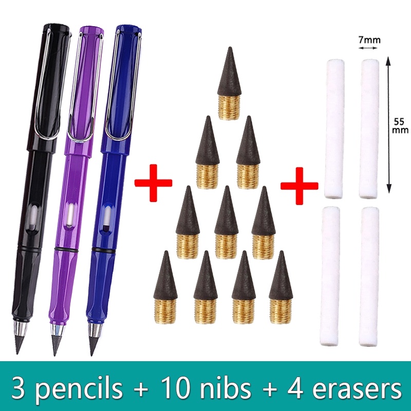 17pcs/Set Infinity Pencils No Sharpening Eternity Pencil Ink Kawaii ...