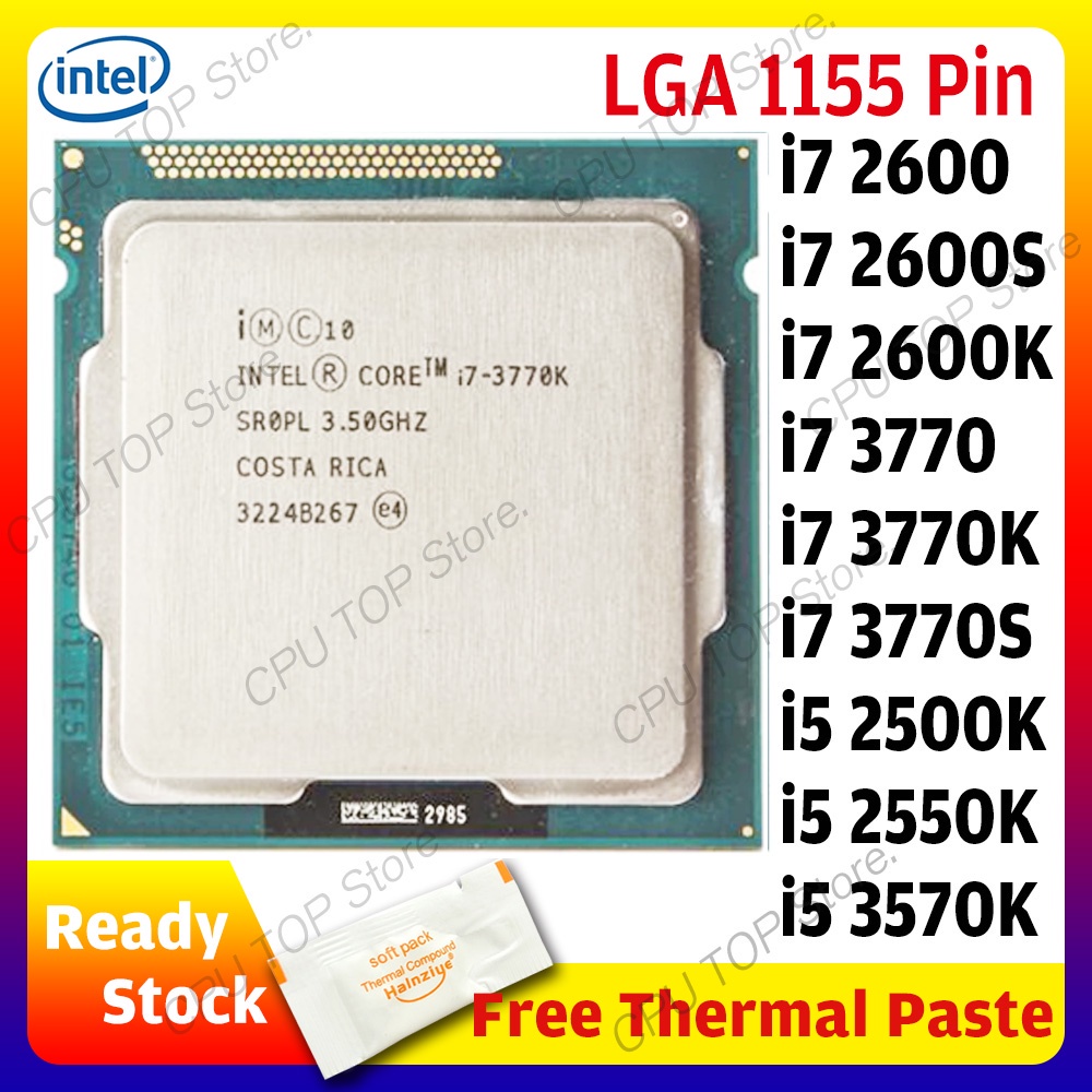 Intel Core i7 2600s i7-2600 2700K i7 3770s 3770K LGA 1155 Pinos H61 B75 ...