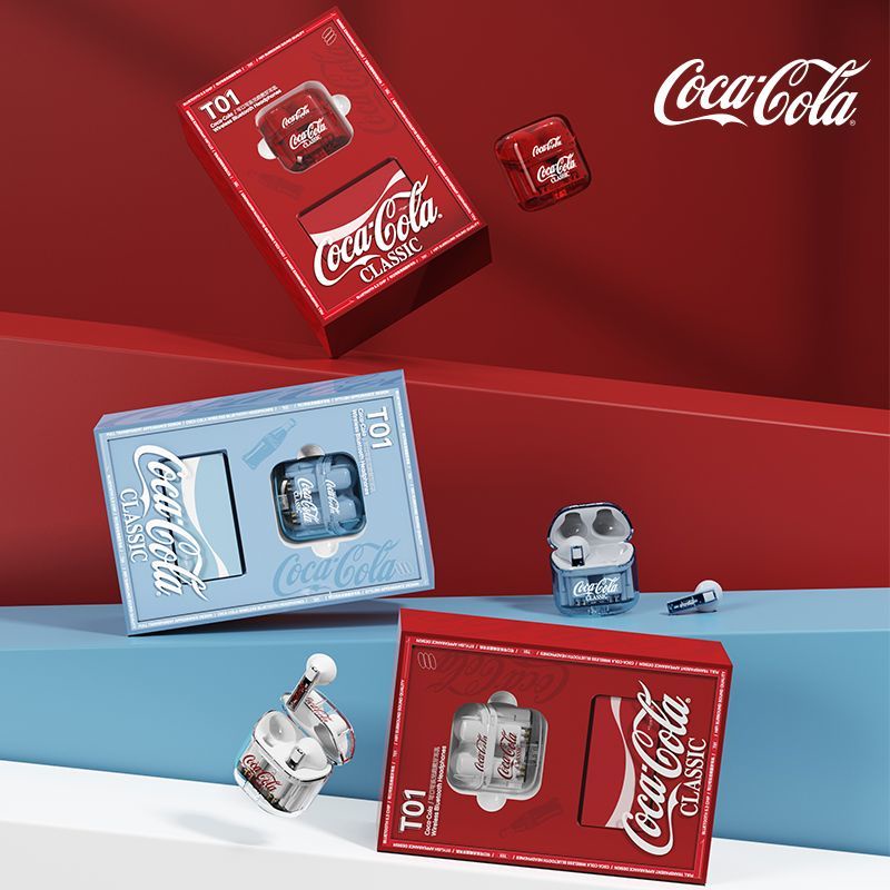 Miniso Coca-Cola Fone de ouvido Bluetooth Bluetooth sem fio 5.3 Fone de ...