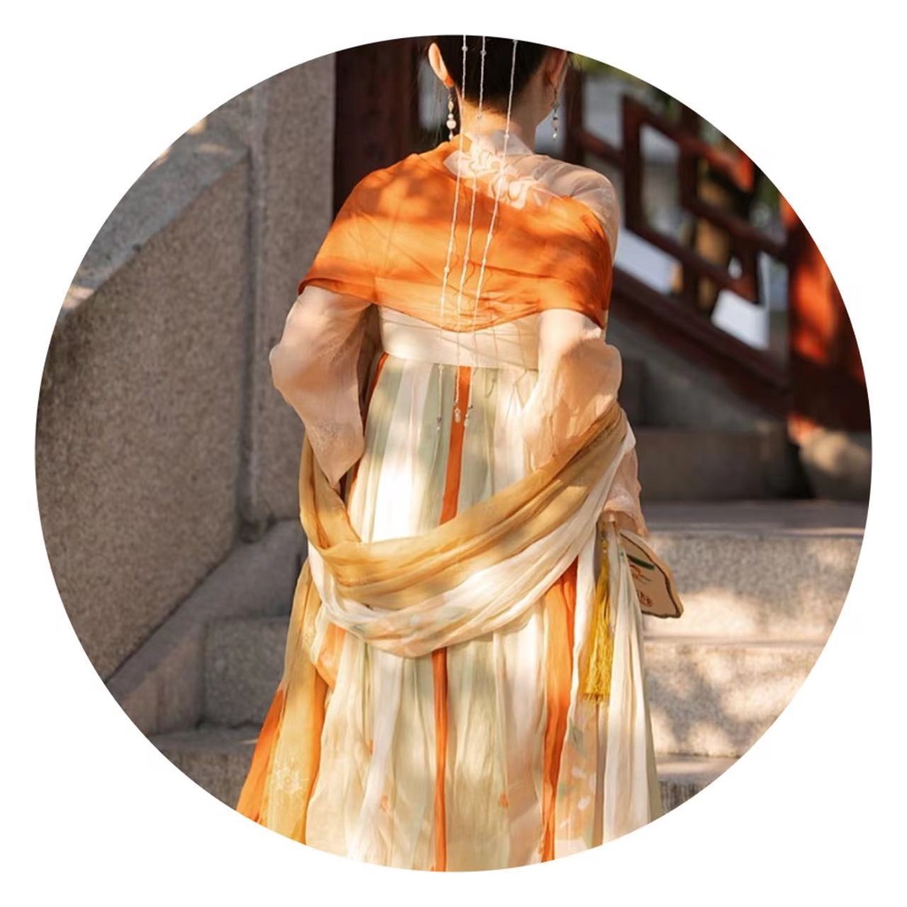 Original Hanfu Shawl Multicolor Véu Elegante Dunhuang Shawl Véu ...