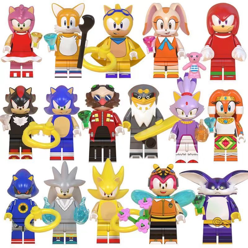 Anime Sonic Minifigures Nakkurusu Metal Sonic Tails Eggman Amy Rose ...