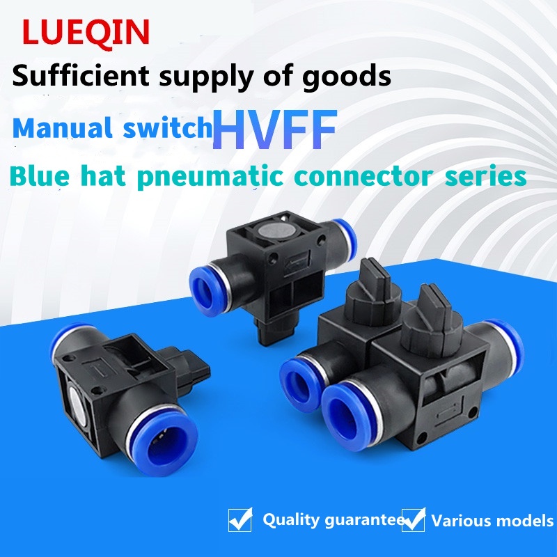 Conector rápido de traqueia pneumática, conector rápido HVFF4/6/8/10/12, válvula Manual HVFF ...