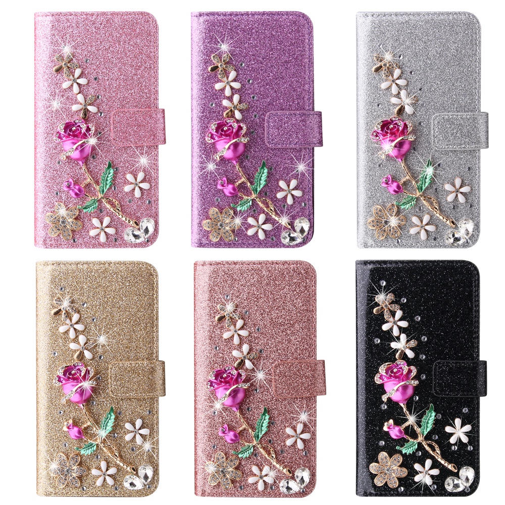 Capa Quente Samsung Galaxy A16 A36 A56 A26 A55 A35 A15 A06 Moda Diamante Flip Suporte Carteira ...