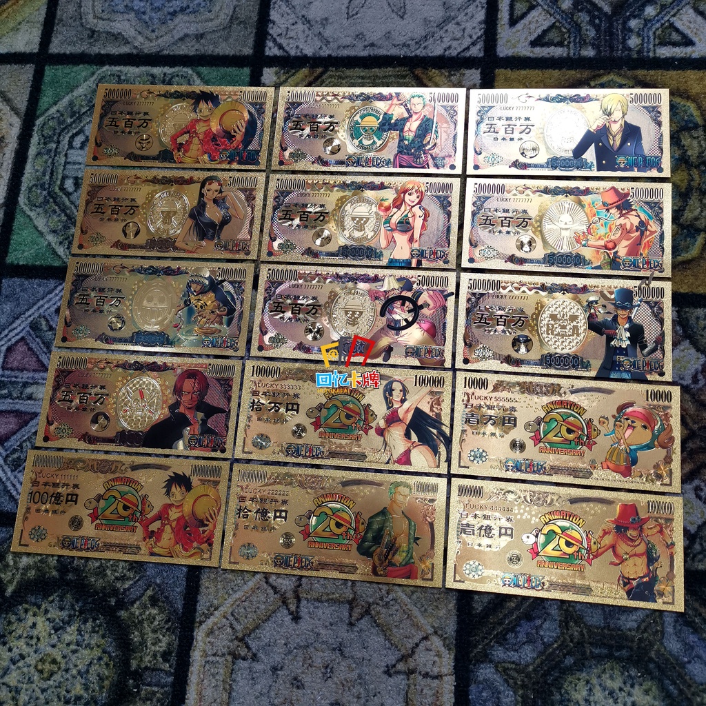 One Piece Flash Card Full Set Imitação Cômica Japonesa Cartão de ...